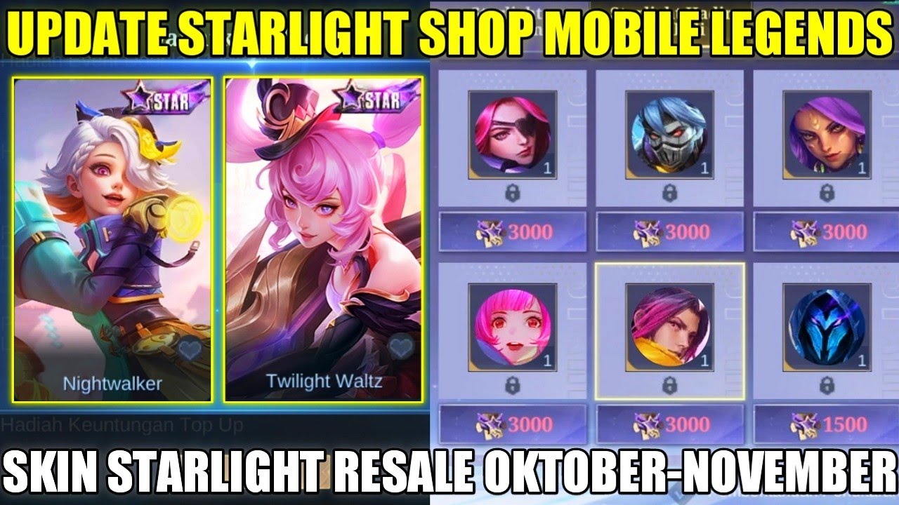BOCORAN UPDATE STARLIGHT SHOP MOBILE LEGENDS OKTOBER - NOVEMBER 2023 ...