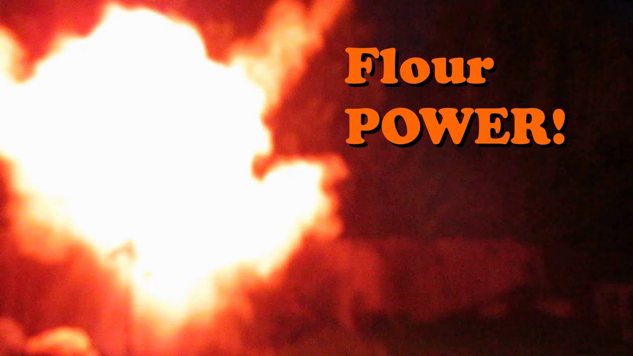 Flour Power using a Flour Cannon and fire - YouTube