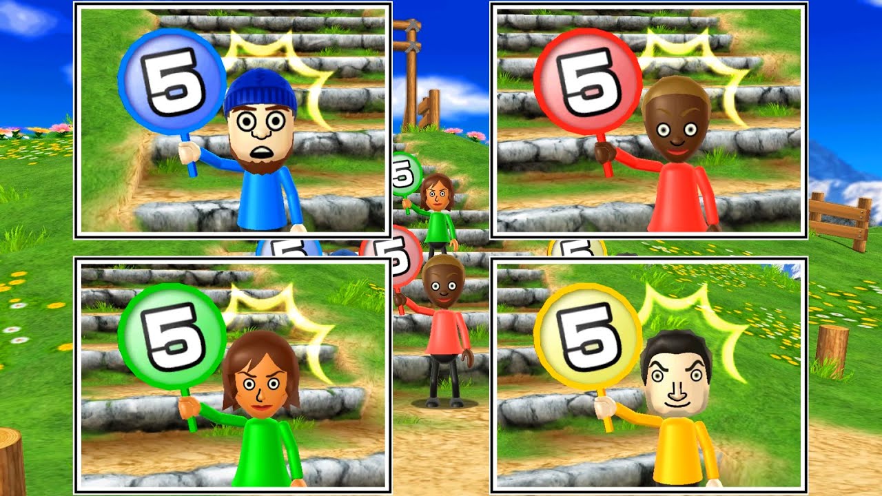 Wii Party Board Game Island - Bear Hugger Vs Emma Vs Yoko Vs Pablo ...