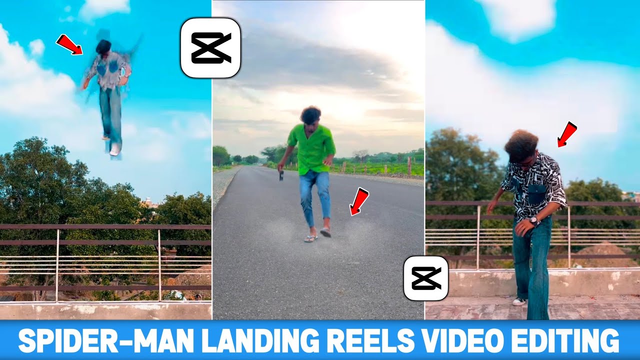 Spider-Man Landing Reels Video Editing In Capcut | super power landing ...
