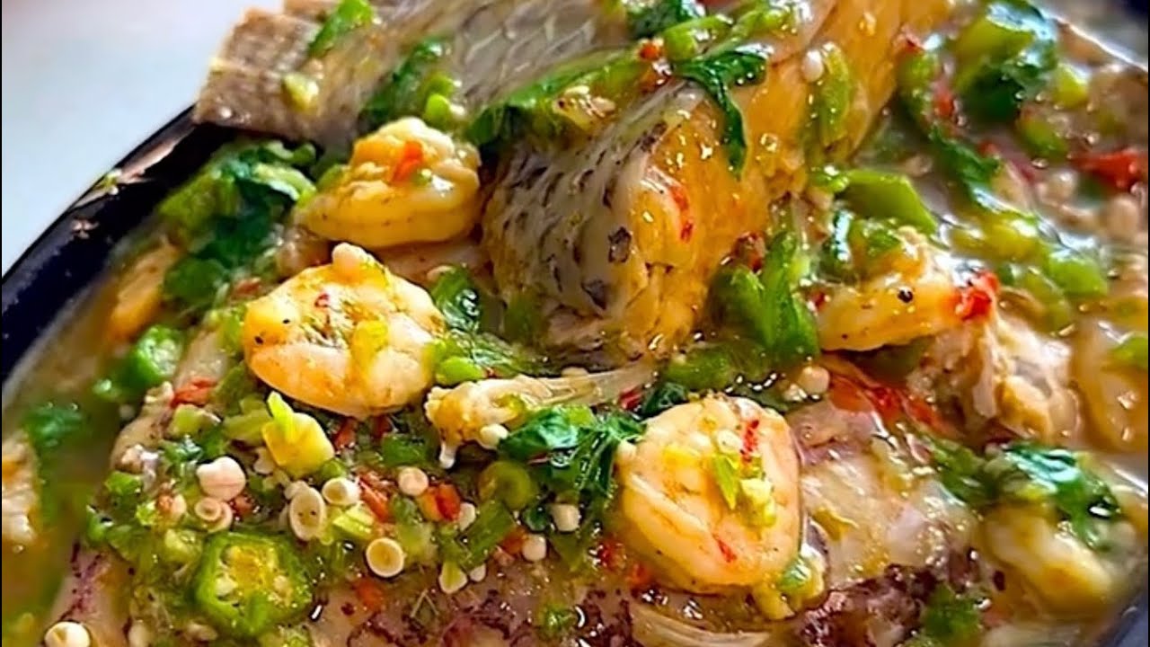 Fresh fish okra soup recipe - YouTube