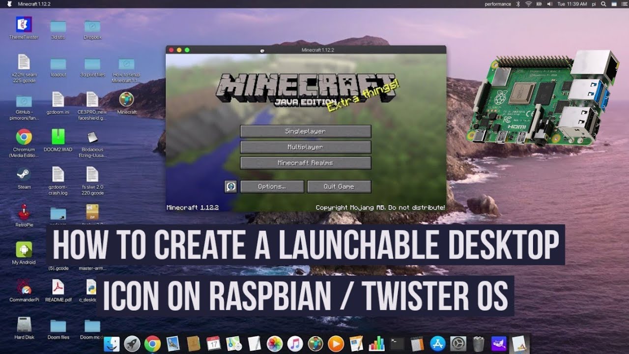 How to make a desktop icon with Twister OS Raspbery Pi - YouTube