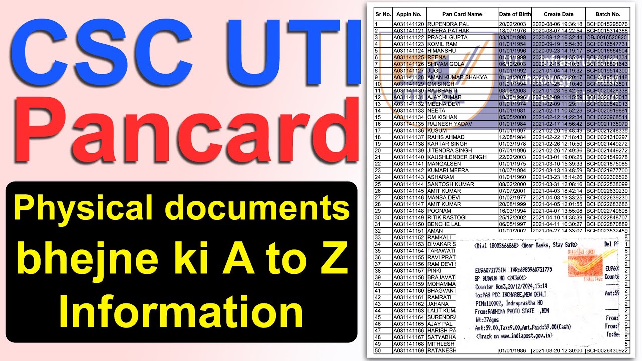 CSC UTI Physical Documents send kaise kare 2025 || UTI Pan card ke ...