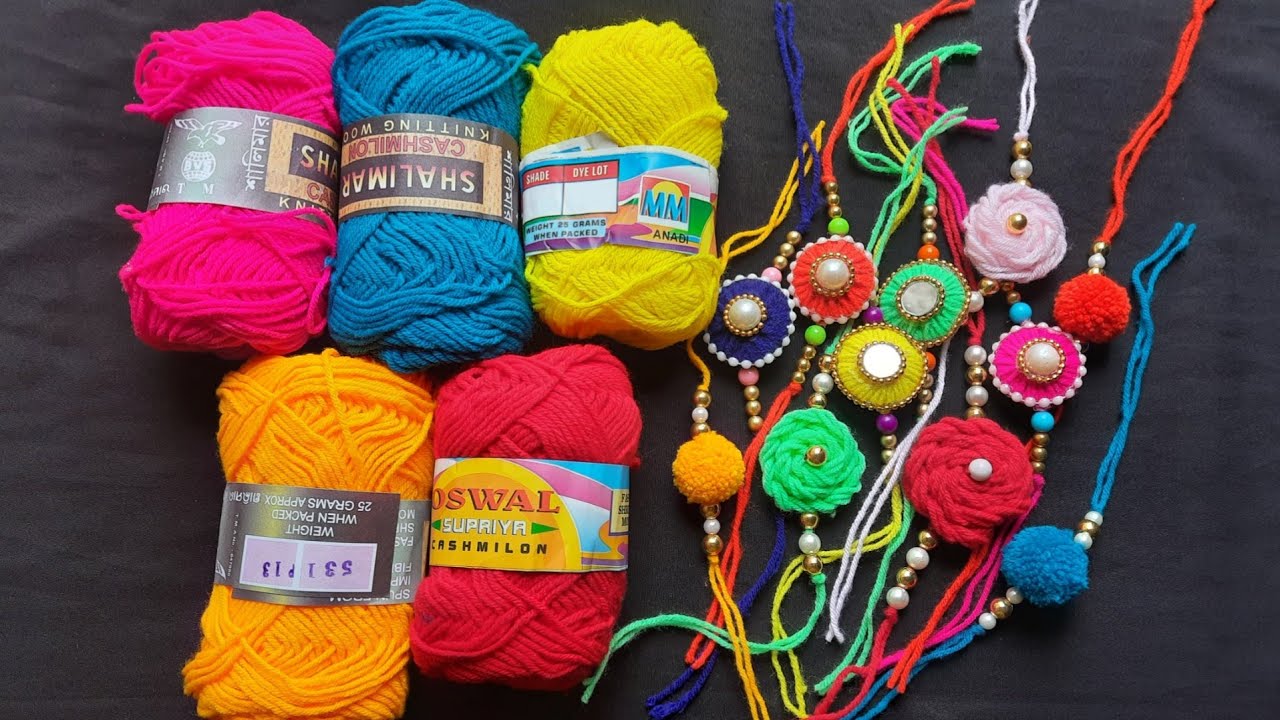 3 Beautiful Rakhi Making with Wool | How to Make Rakhi at Home ...