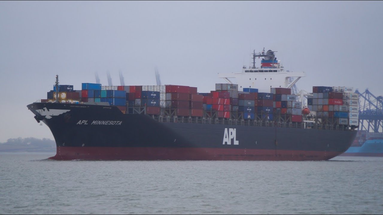 APL MINNESOTA sails from the port of felixstowe 30/1/20 - YouTube