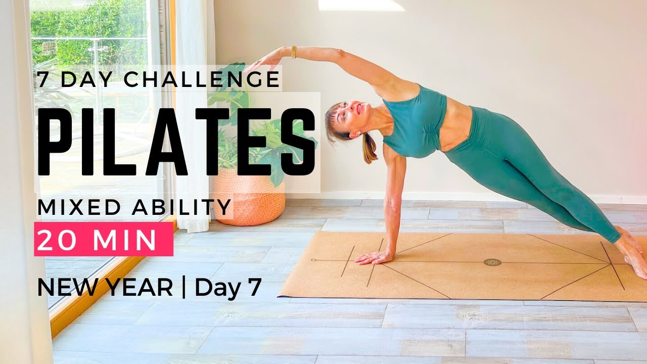 7 Day Pilates Challenge | Girl with the Pilates Mat Workout | 20 Minute ...