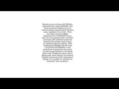 Process finished with exit code -1073741819 0xC0000005 Pycharm - YouTube