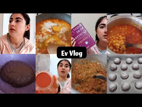 DOLU DOLU EV VLOGU, Bol yemek yapmalı, Temizlik, Tembel kurabiye yapımı...