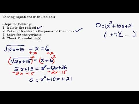 Solving Equations With Radicals Part 3 of 3 - YouTube