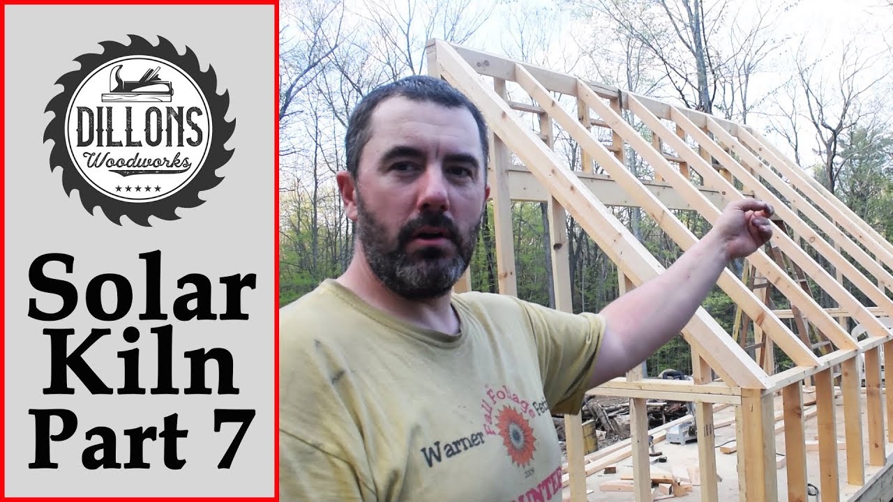 Solar Kiln Build Part 7 - Roof Rafters - YouTube