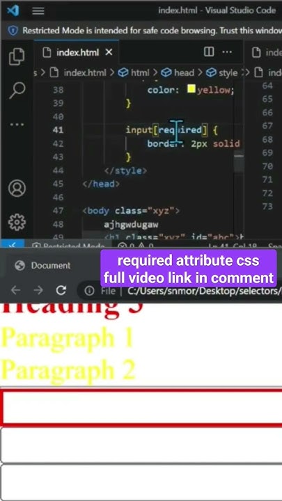 Required Attribute Css Css3 Csstutorials Csscourse Css Coding Cssstyling Cssselectors
