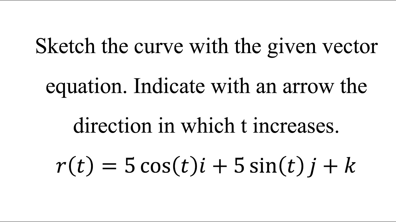 Sketch the curve with the given vector equation. - YouTube