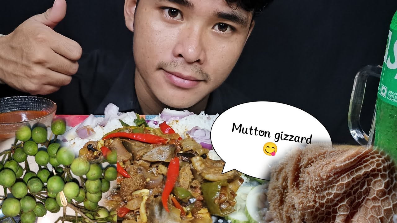 Mutton gizzard(Boti) and intestine 🫢, Cucumber 🥒, Turkey berry, lemon 🍋 ...