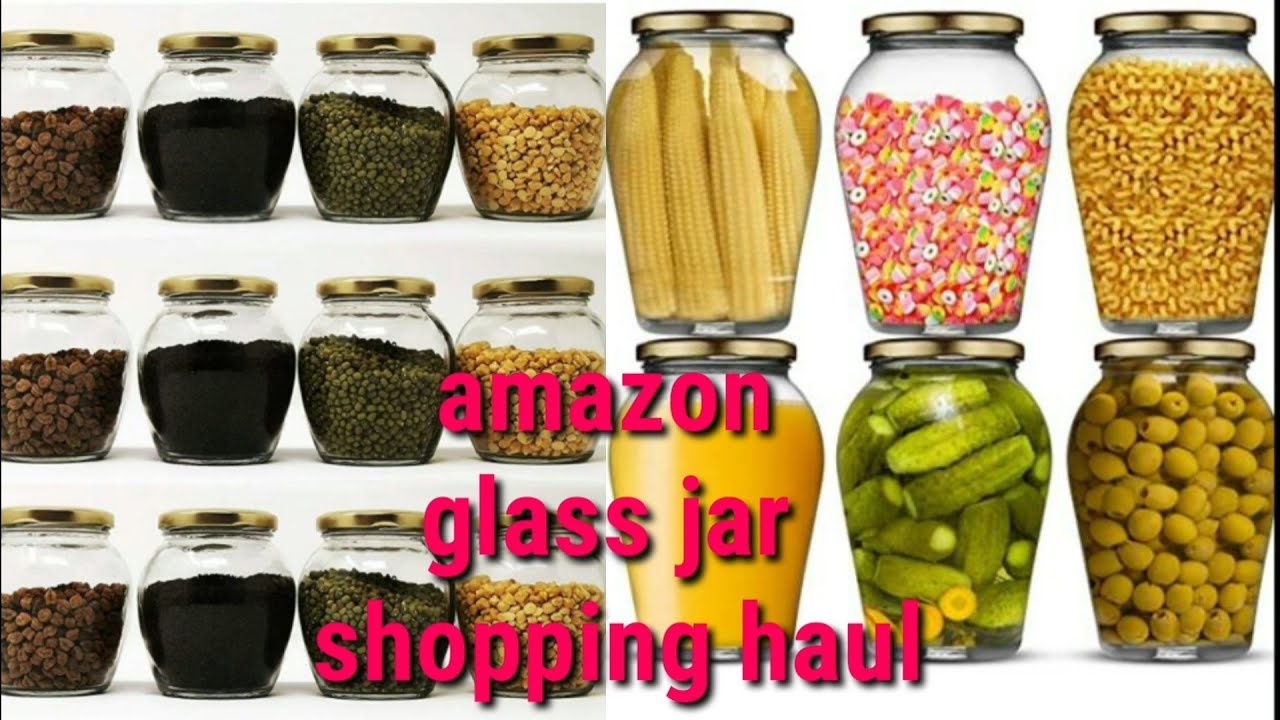 Amazon trendy glass jar shopping haul|glass jar unboxing and price ...