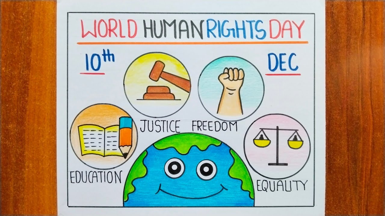 Human Rights Day Poster Drawing / World Human Rights Day Drawing ...