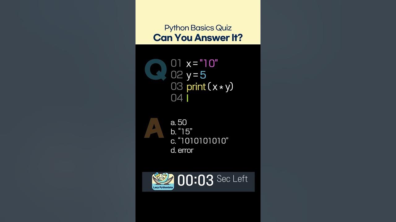 Python Basics Quiz "Can You Answer It?" - YouTube