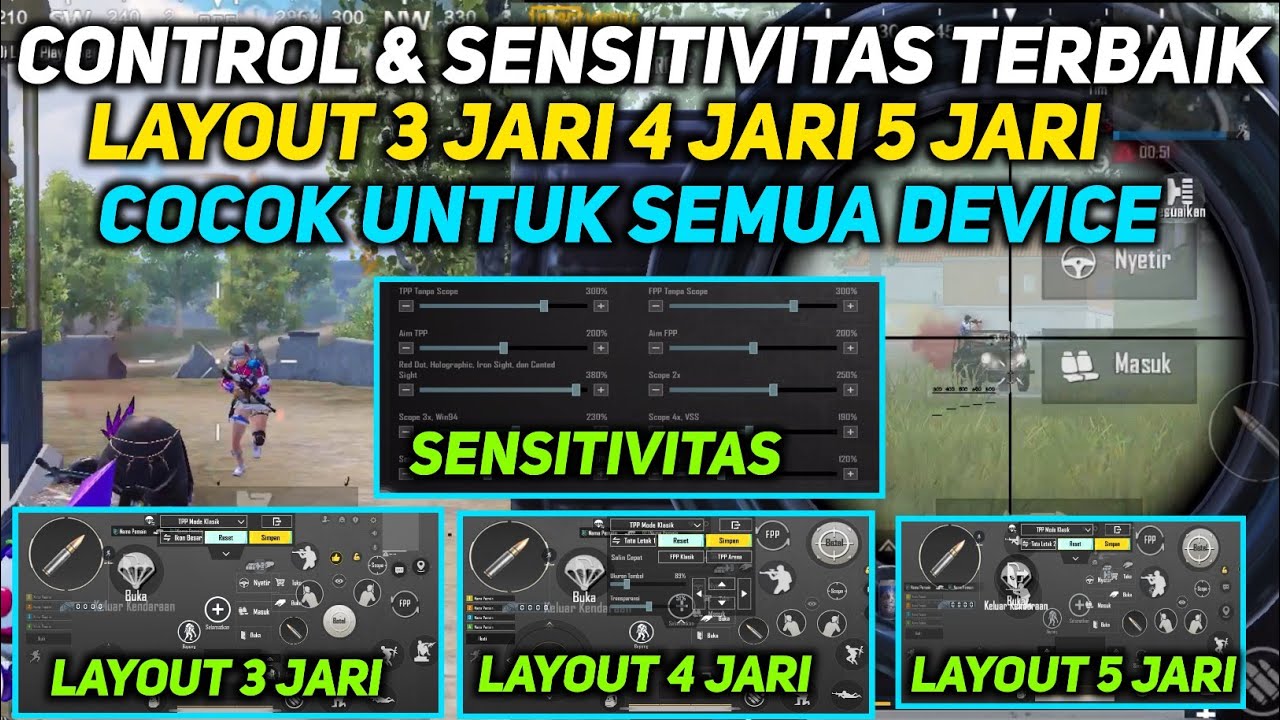 SETTINGAN LAYOUT TERBAIK LINCAH 3 JARI 4 JARI 5 JARI & SENSITIVITAS ...