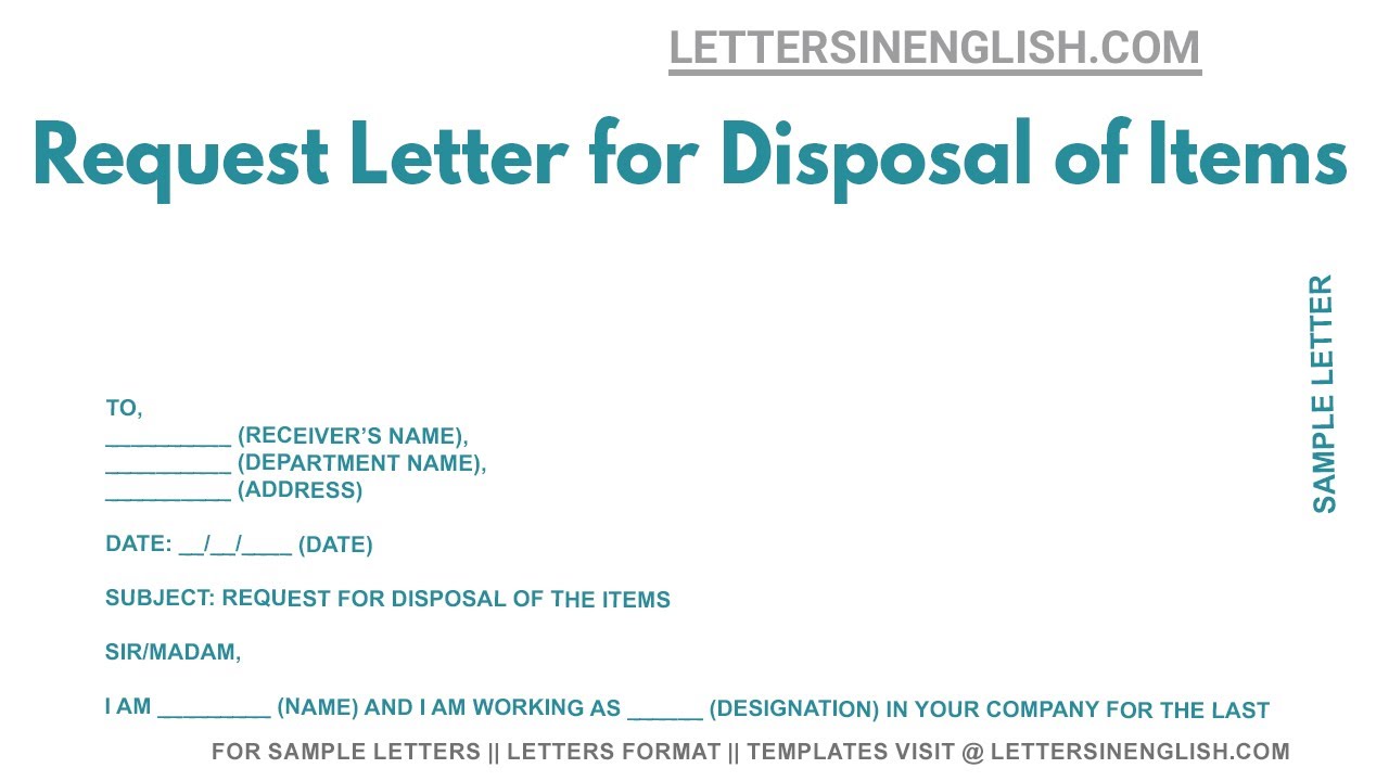 Request Letter For Disposal Of Items Sample Letter Requesting To Request Letter For Disposal Of Items Sample Letter Requesting To
