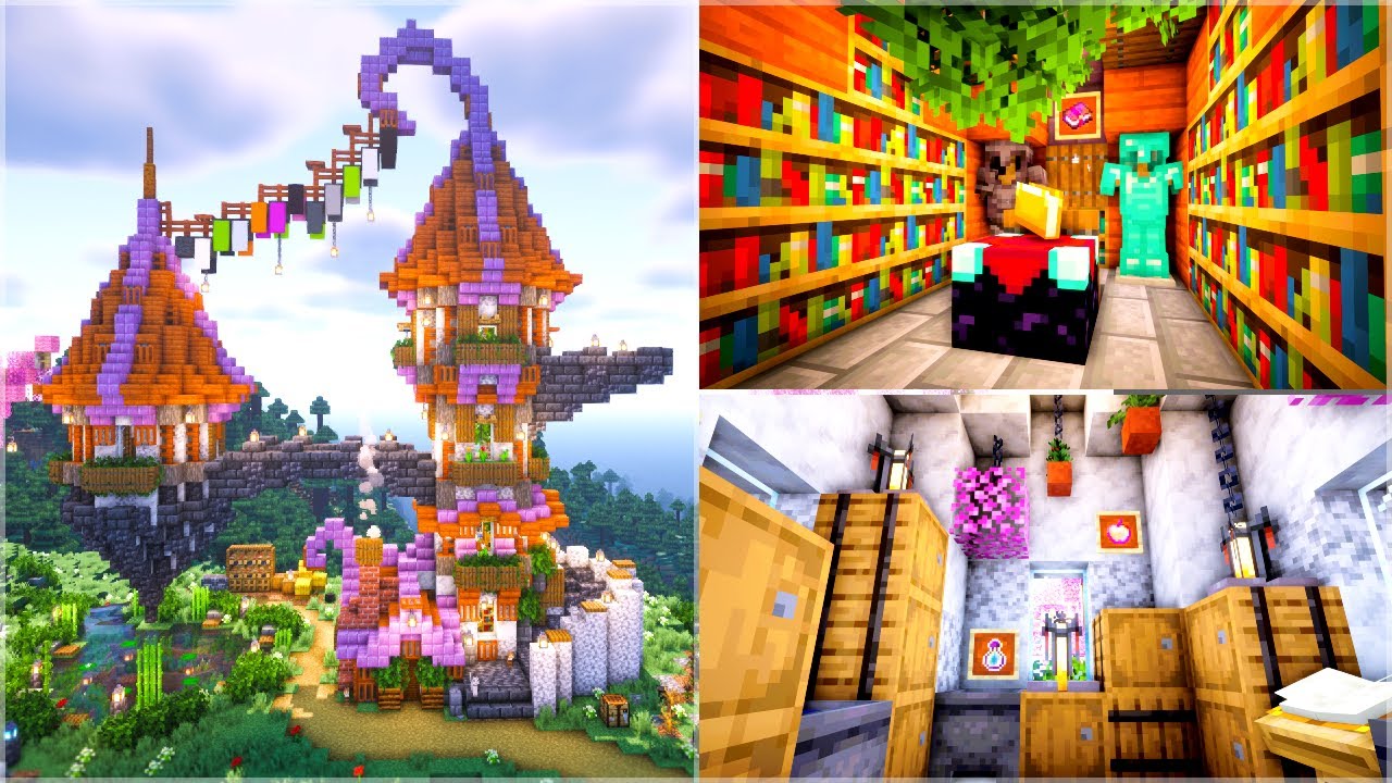 Minecraft | How to Build a Wizard House Tutorial | Interior Tutorial - YouTube