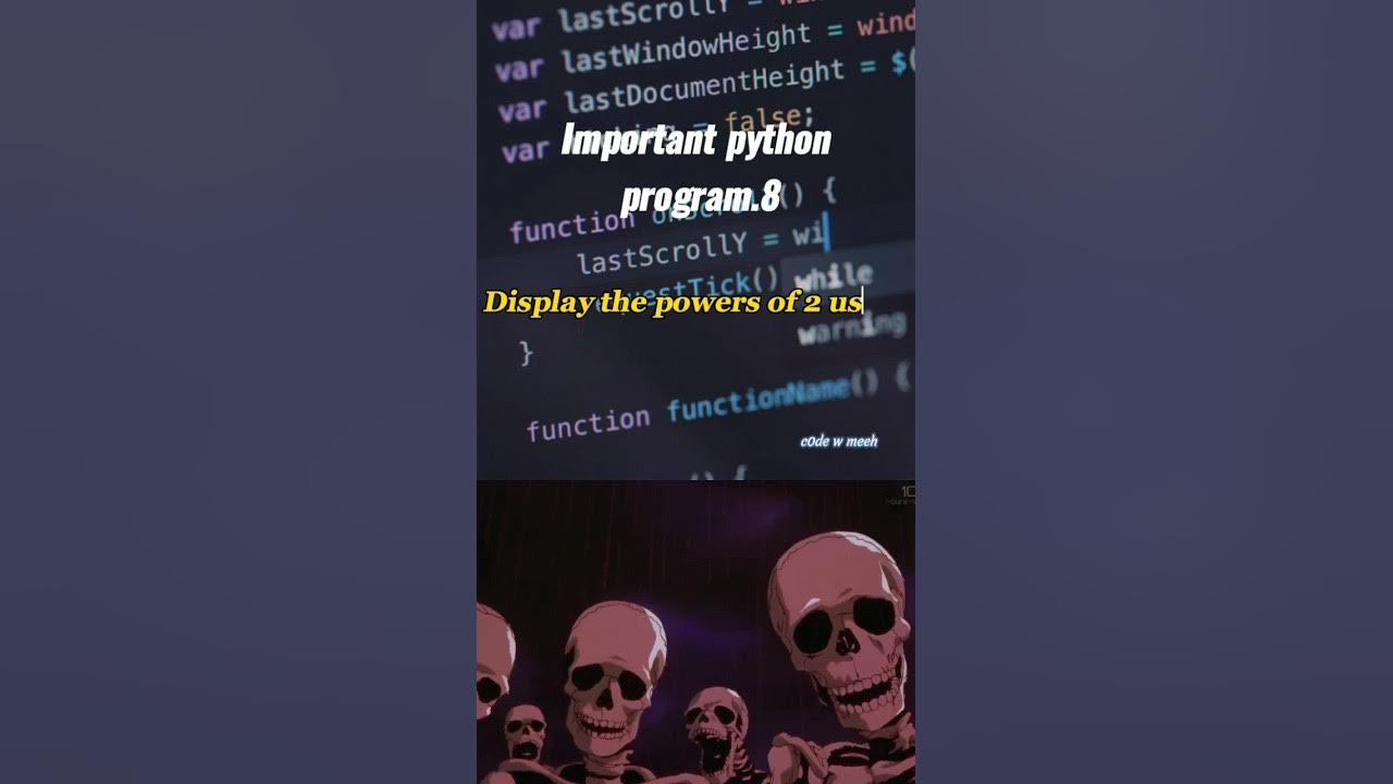 Python Program To Display Powers Of 2 Using Anonymous Function Short 8 Shorts Pythonprogram