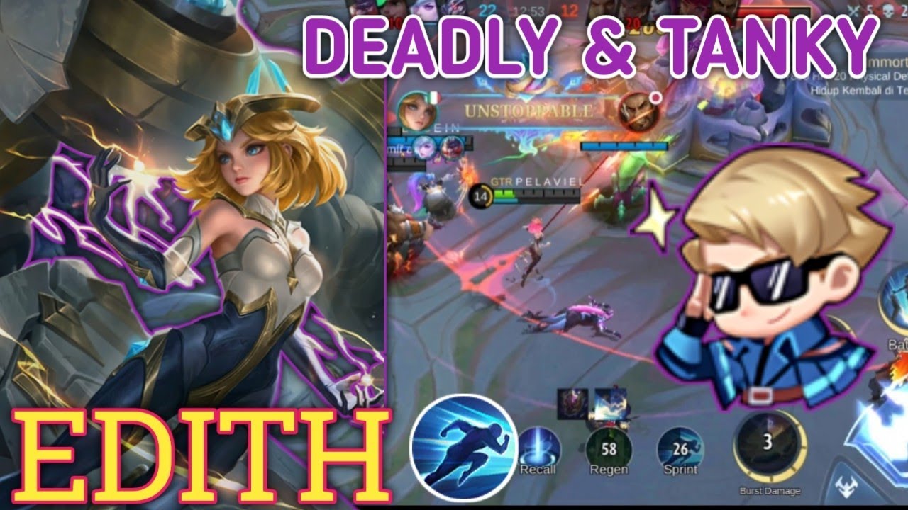 (DEADLY & TANKY) GAMEPLAY EDITH - BUILD TOP 1GLOBAL EDITH - MLBB - YouTube