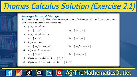 Thomas Calculus Chapter 2 - YouTube