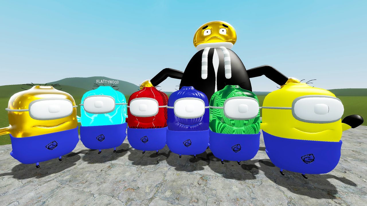 Garry's Mod - 3D NEXTBOT MINIONS and GRU, GARTEN OF BANBAN in The LAVA ...