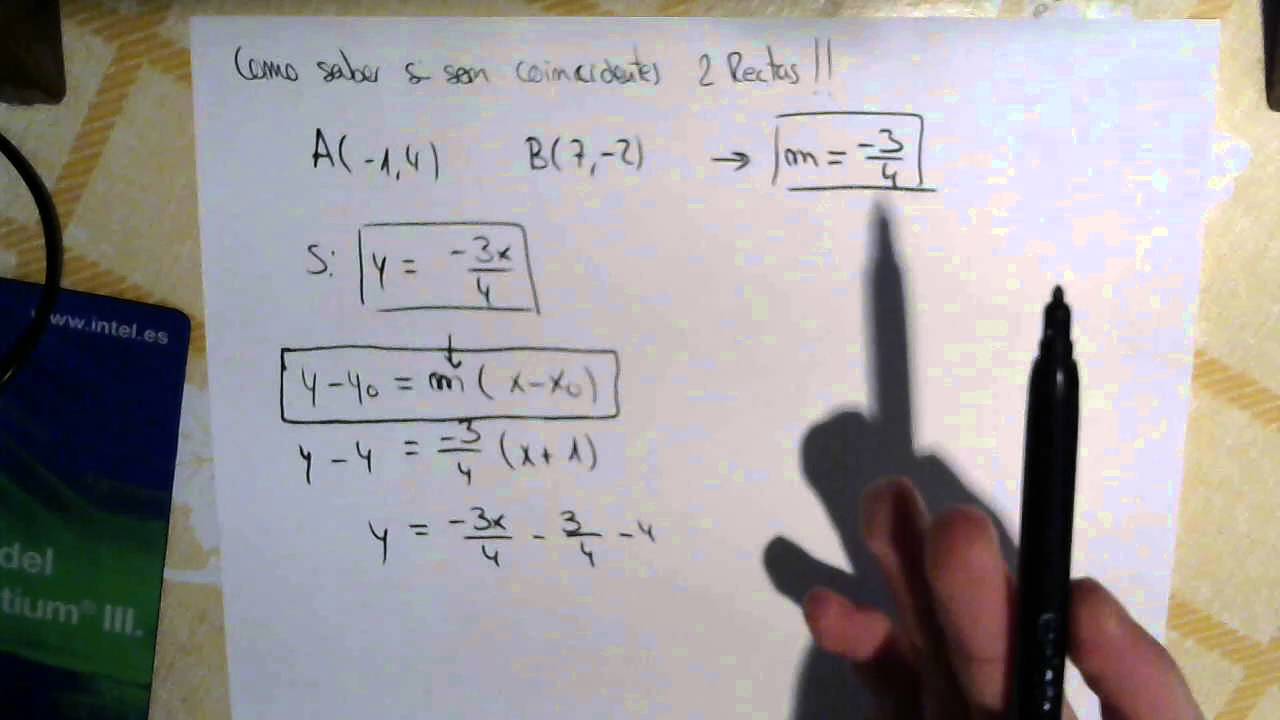 Como saber si son coincidentes 2 Rectas - YouTube