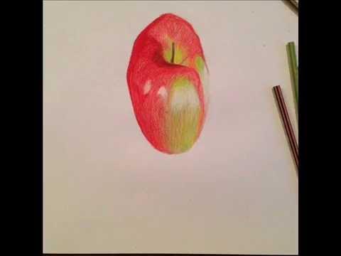 how to draw 3D apple step by step tutorial : - YouTube