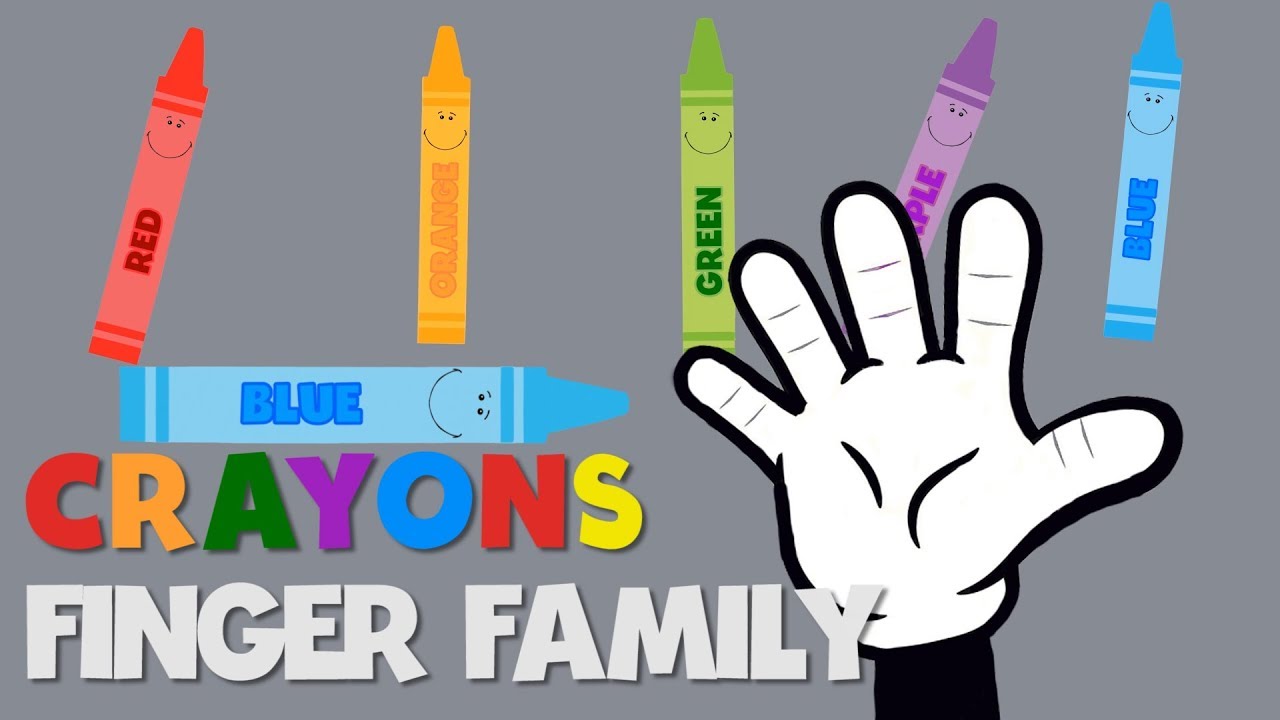 Finger Family Song Learn Colours Crayons Nursery Rhyme Song For ...