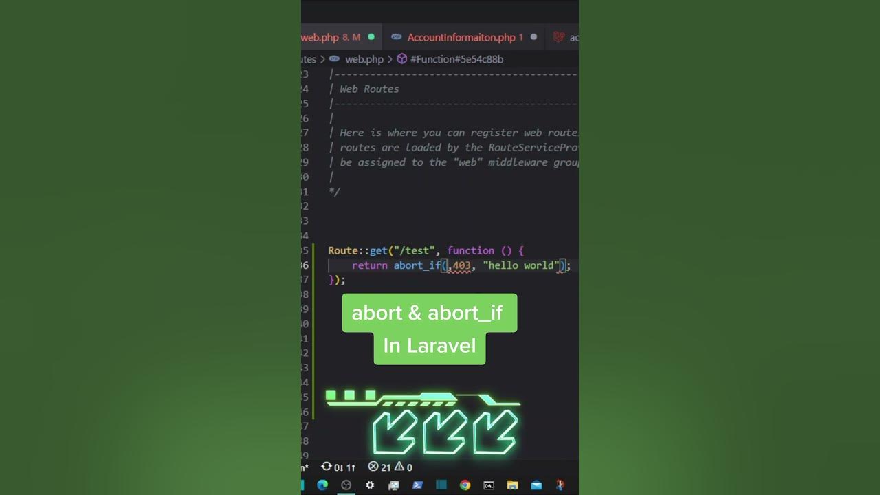 abort & abort_if in Laravel #laravel #webdevelopment #development #tricks #tips - YouTube