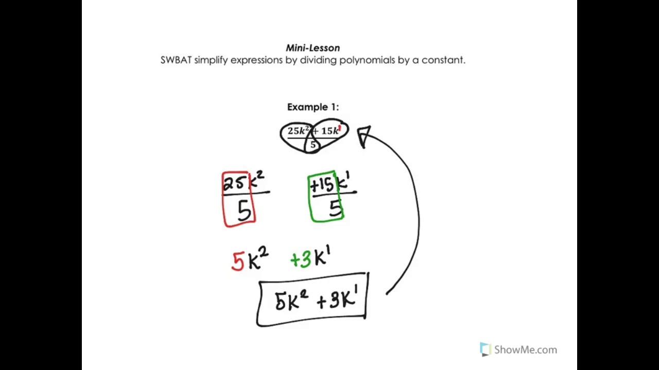 Dividing Polynomials by a Constant - YouTube