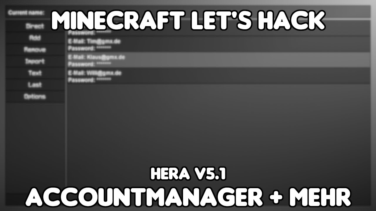 Account-Manager + Mehr | Minecraft Let's Hack | Free Minecraft Hack ...