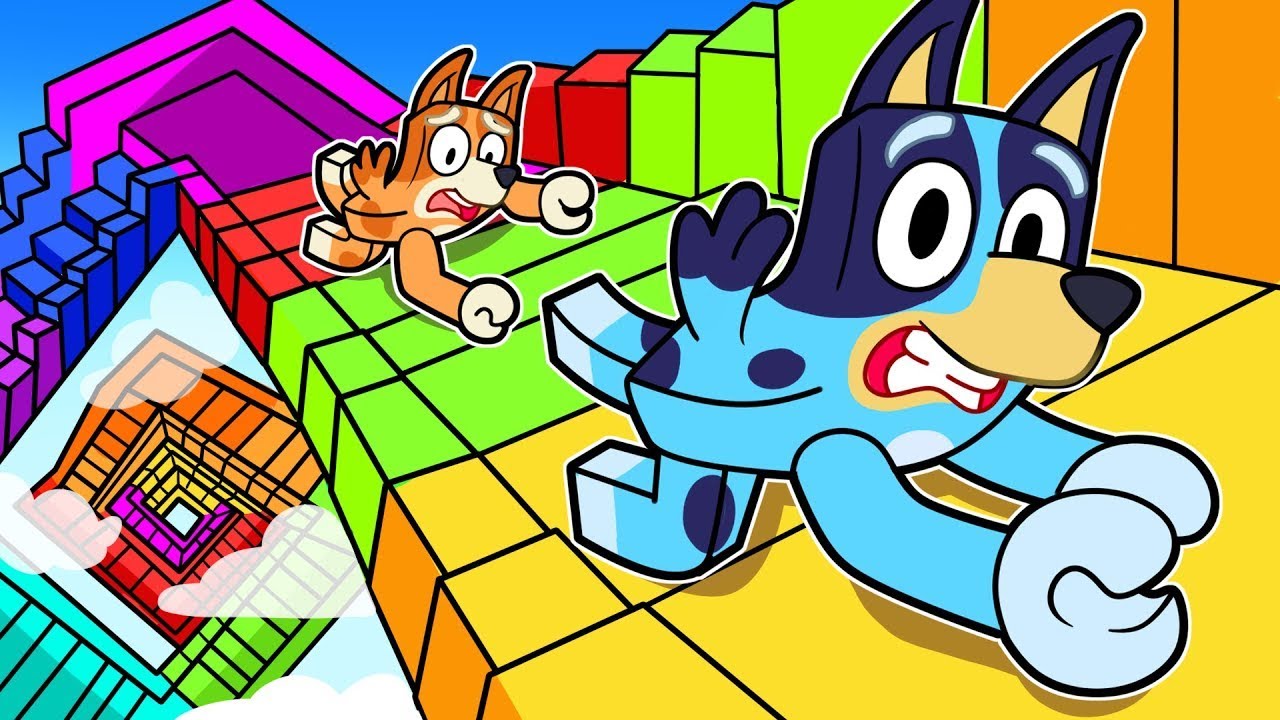 BLUEY Y BINGO SOBREVIVEN a las ESCALERAS ARCOIRIS en ROBLOX 🌈 LAS ...