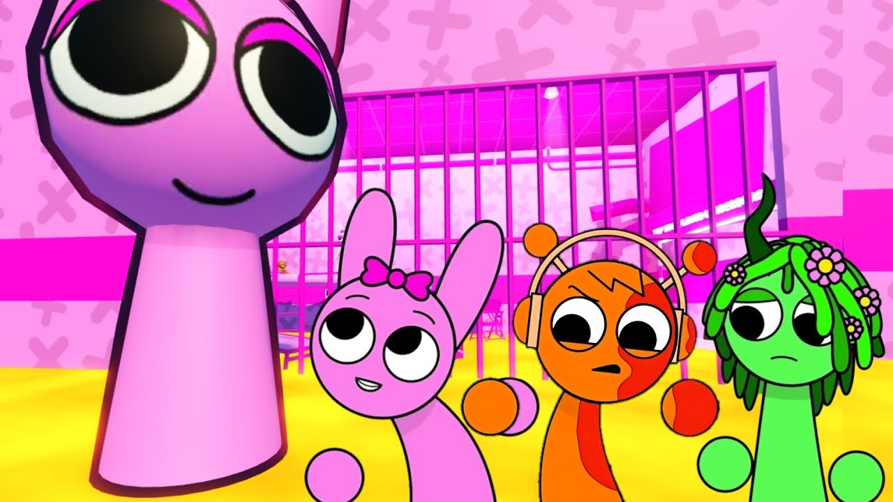 Sprunki Pinki & Oren & Vineria Played Sprunki Pinki Prison Run Obby in ...