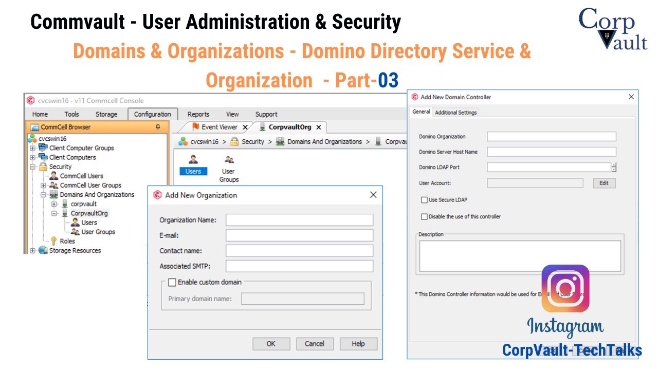 #Commvault - Domains & Organizations - Domino Directory Service ...
