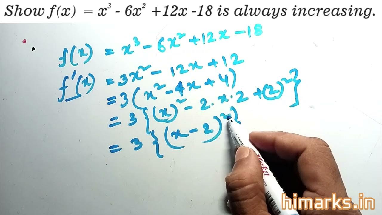 Differentiation : Math 12 std : Increasing Decreasing Functions - YouTube