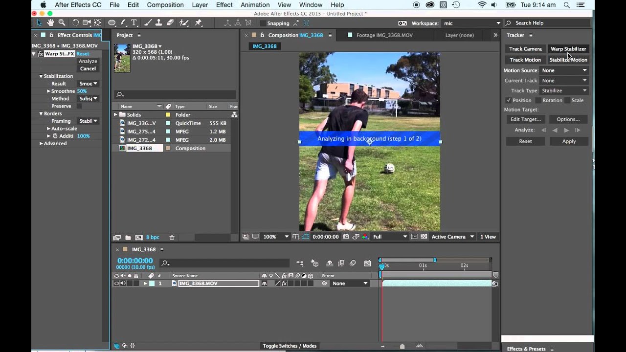 AfterEffects Stabilizing footage - YouTube