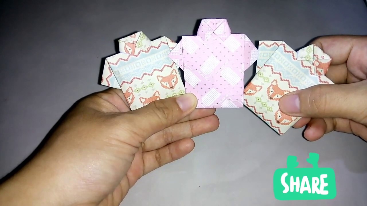 #2 Cara membuat origami baju kemeja - YouTube