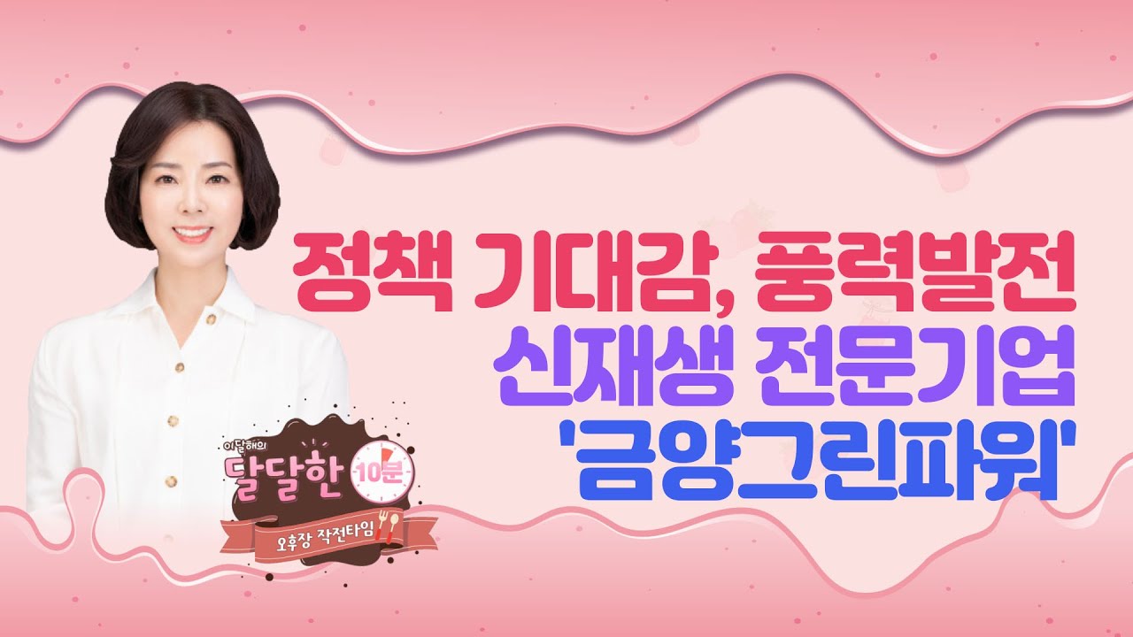 이달해의 달달한 10분 정책 기대감 풍력발전 신재생 전문기업 금양그린파워 머니투데이방송 증시 증권 Youtube