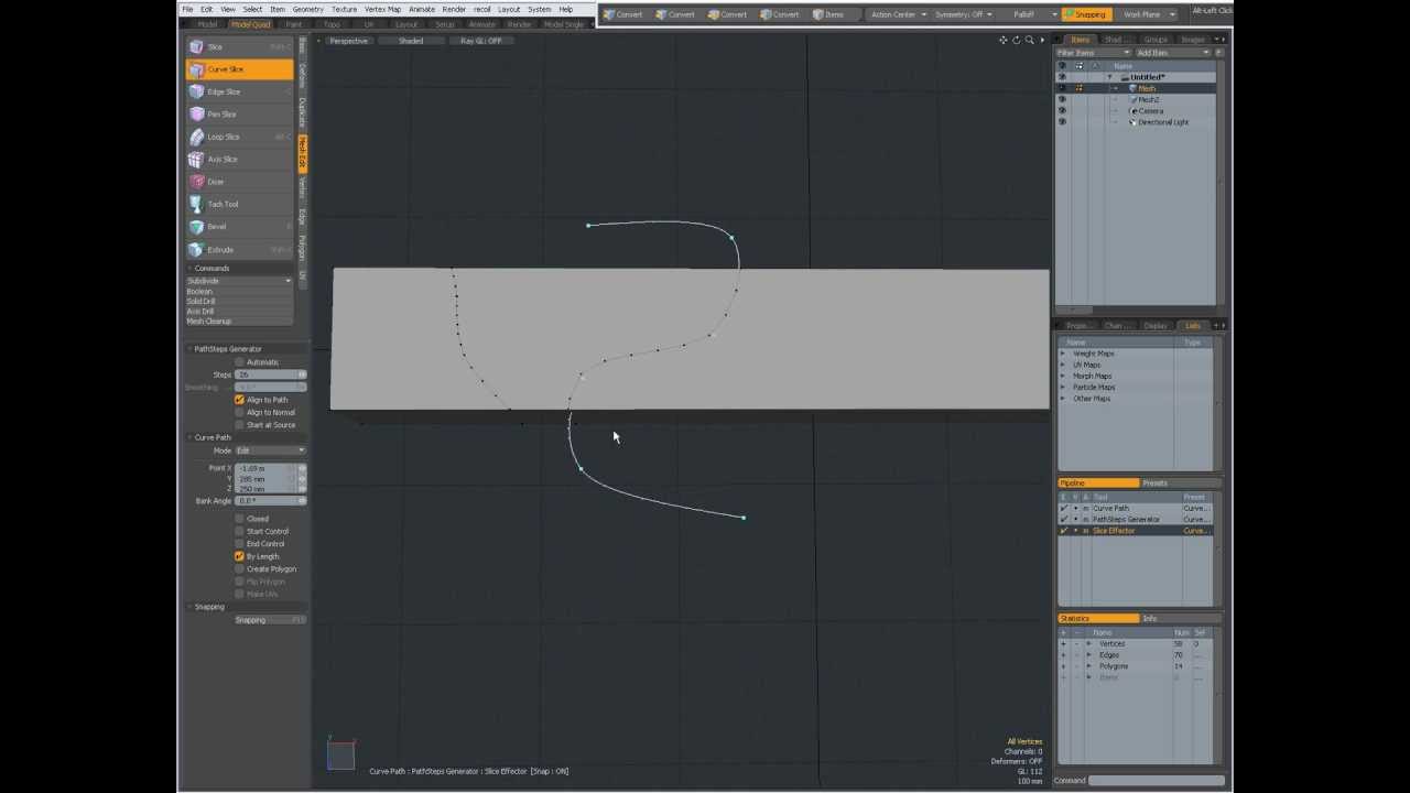 0031 modo Curve Slice tool. - YouTube