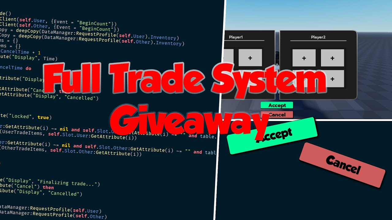 [FREE] Full Trade System Giveaway! + Mini Setup Guide | Roblox Studio ...