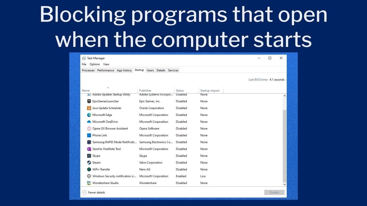 How can we close programs that open with the computer and slow down the ...
