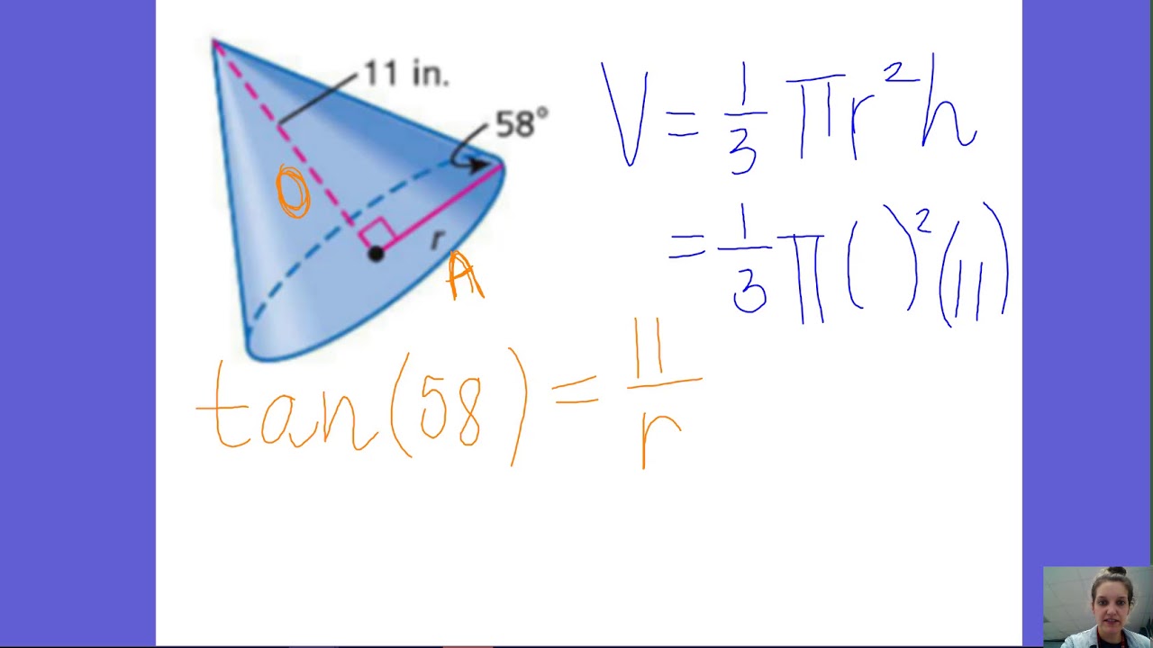 12.5 Volume of Cone with Trig - YouTube
