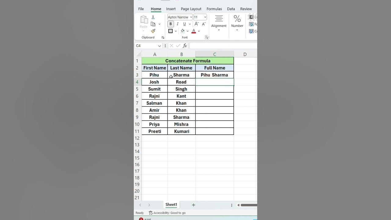 Concatenate Function|how to used concatenate function in excel|Excel Formula|@Codecraft ...