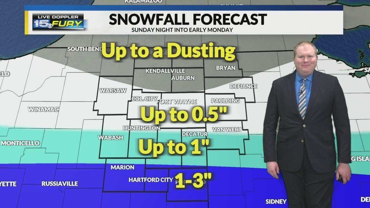 Tracking snow Sunday evening into Sunday night - YouTube