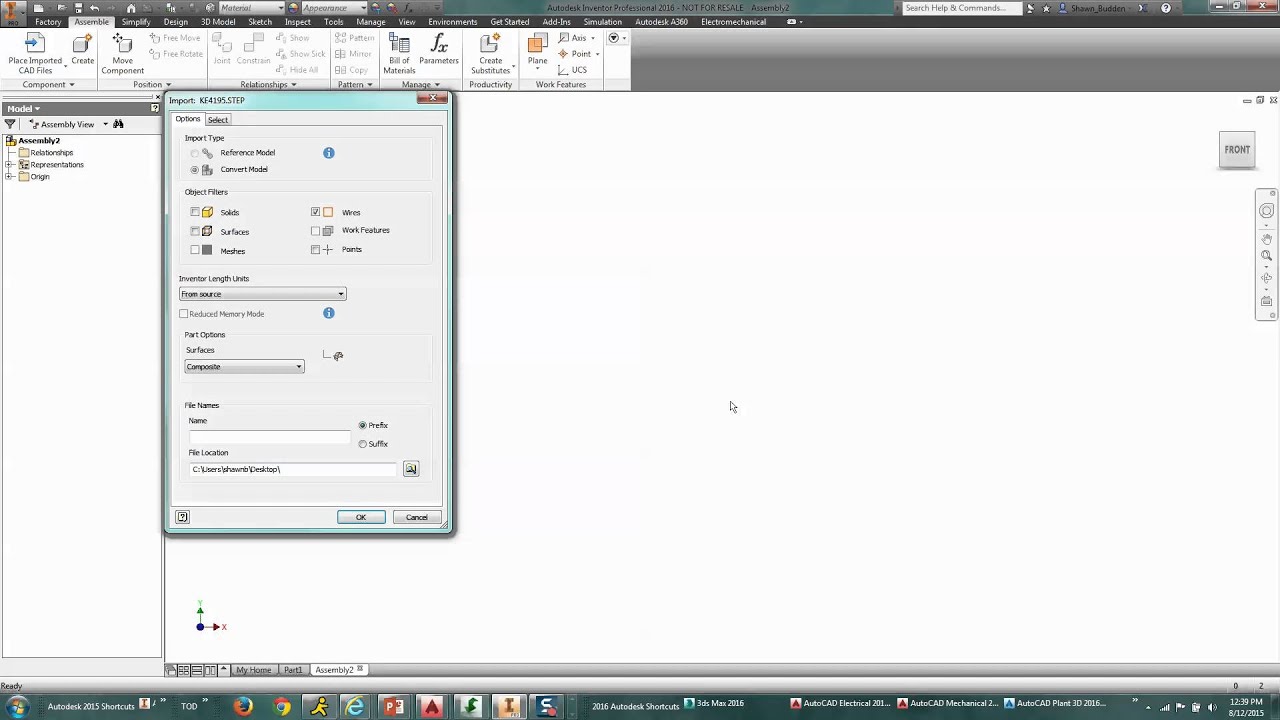 2015 08 12 12 40 35 Importing a STEP File - YouTube