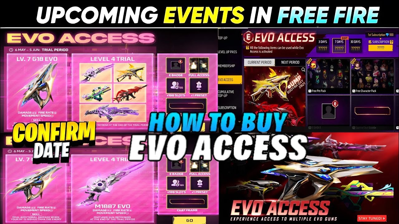 EVO ACCESS FREE FIRE | E BADGE FREE FIRE | EVO ACCESS SUBSCRIPTIONS FREE FIRE | NEW EVO ACCESS ...