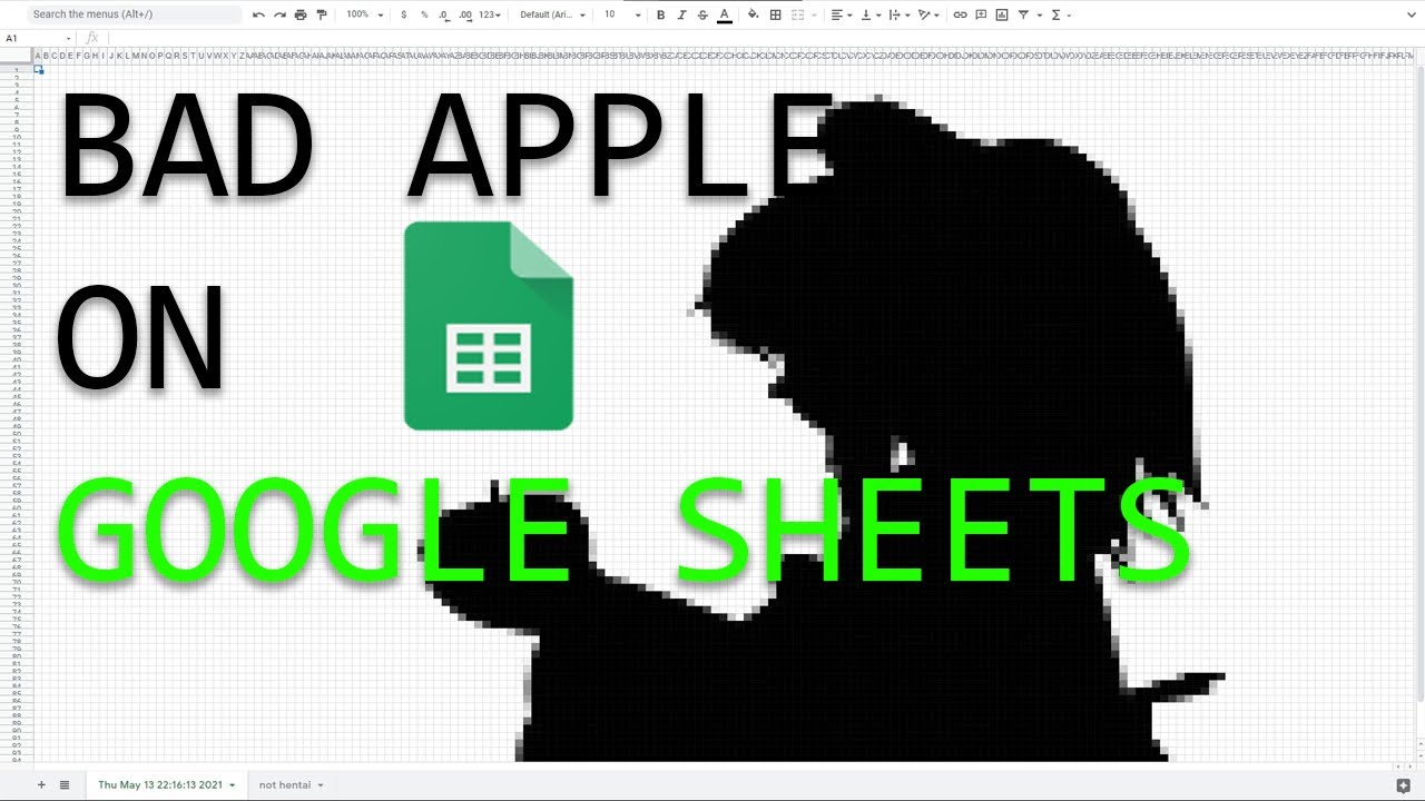 BAD APPLE in GOOGLE SHEETS (High Quality) - YouTube