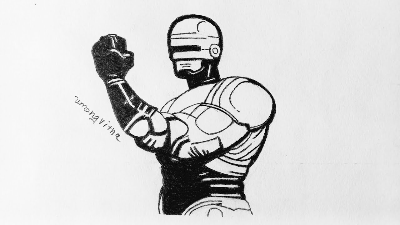 How to draw a simple Robocop sketch - YouTube